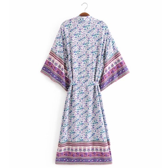 Tops | Floral Boho Kimono New Purple Pink | Poshmark